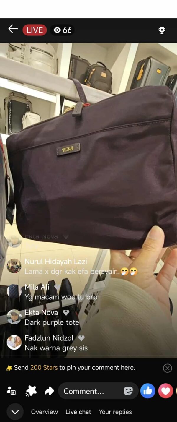 (INTERNAL USE ONLY) LD NOV 14 TUMI PACKABLE TOTE PURPLE – NYShoppeUSA